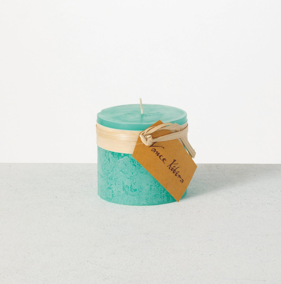Turquoise Timber Pillar Candle – Sullivans Home Decor